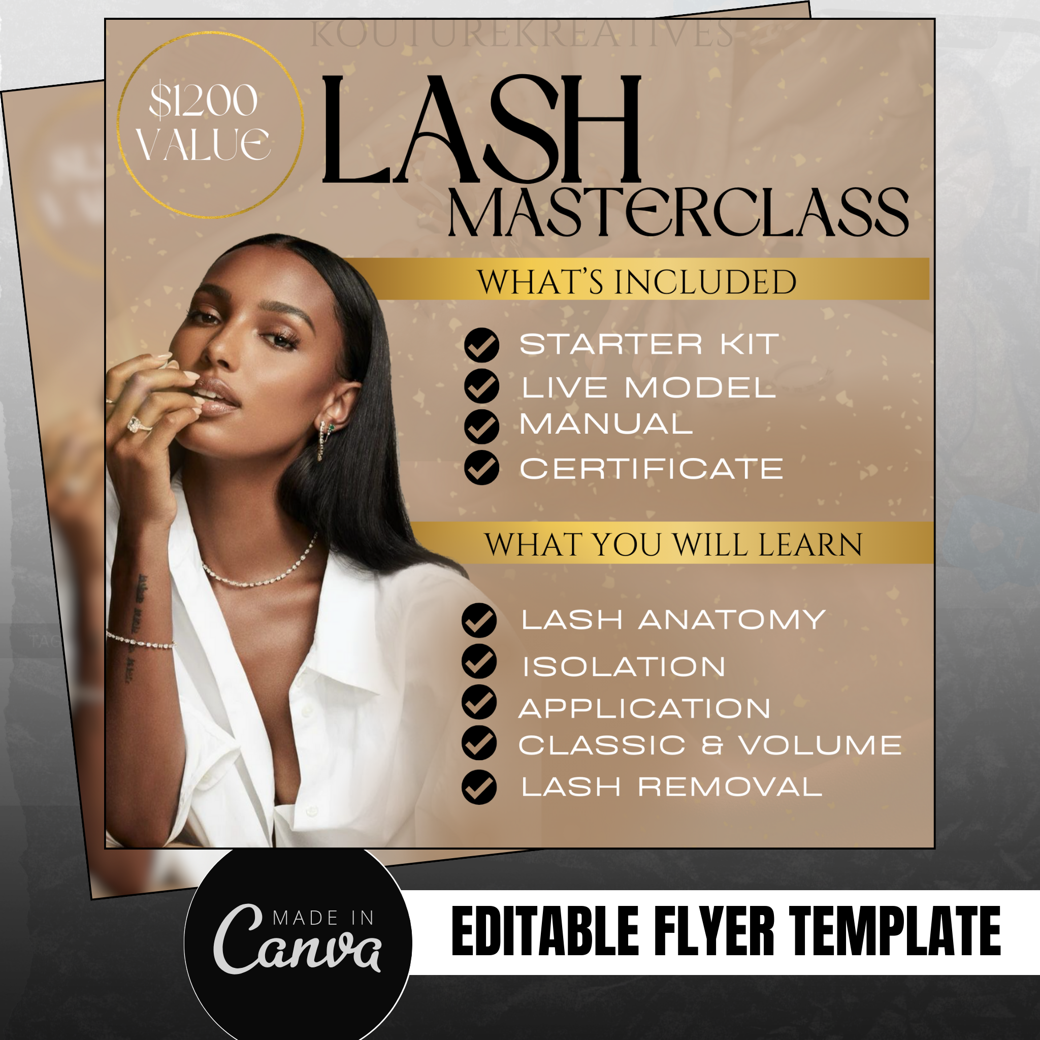 Lash Masterclass Flyer- Editable Canva Template – BougieBabeKouture